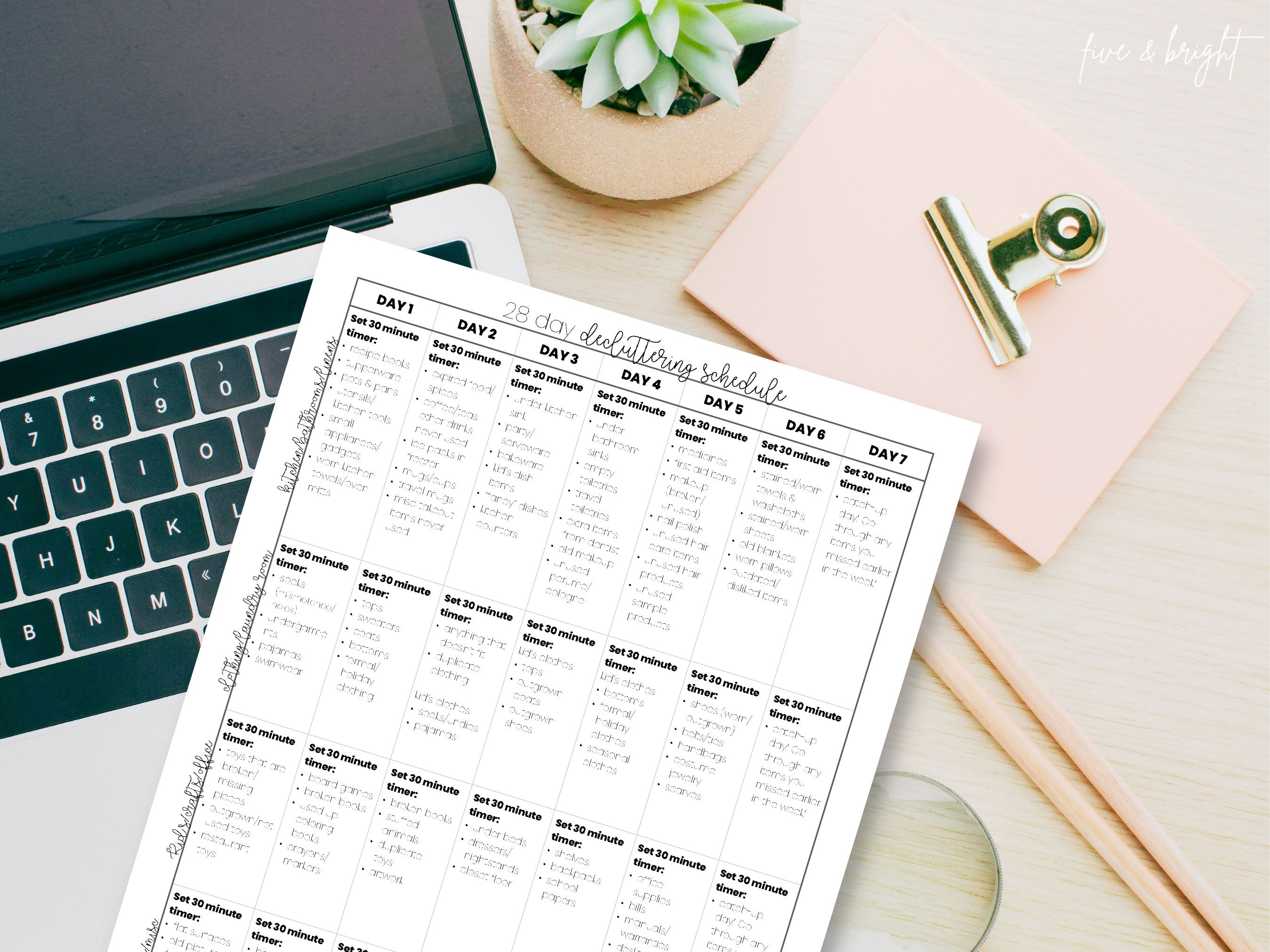 Printable Decluttering Checklist Calendar Home Decluttering - Etsy