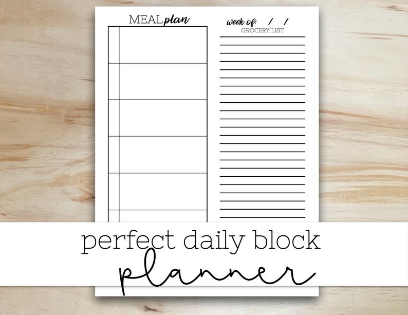 Printable Daily Block Schedule Planner Instant Download - Etsy