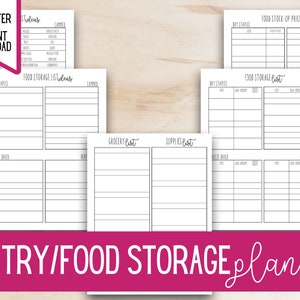 Food Storage Planner Printable, Pantry Inventory, Freezer Inventory ...