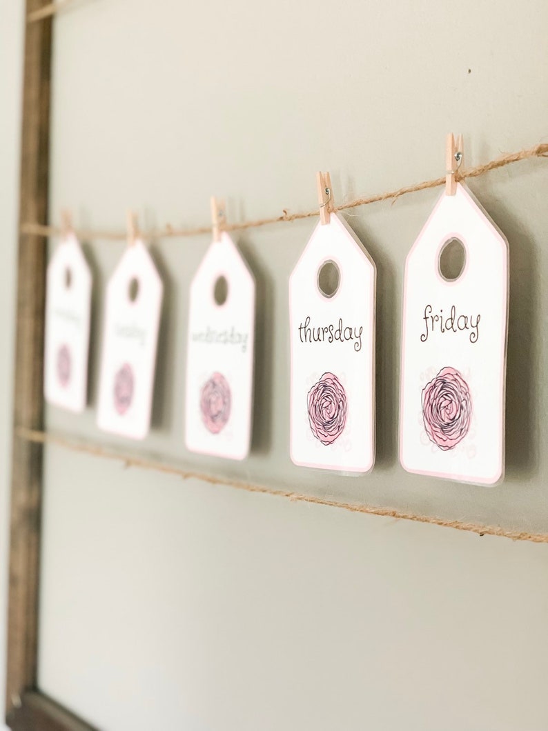 Printable Clothes Hanger Organizer Tags: Days of the Week, Kids Closet ...