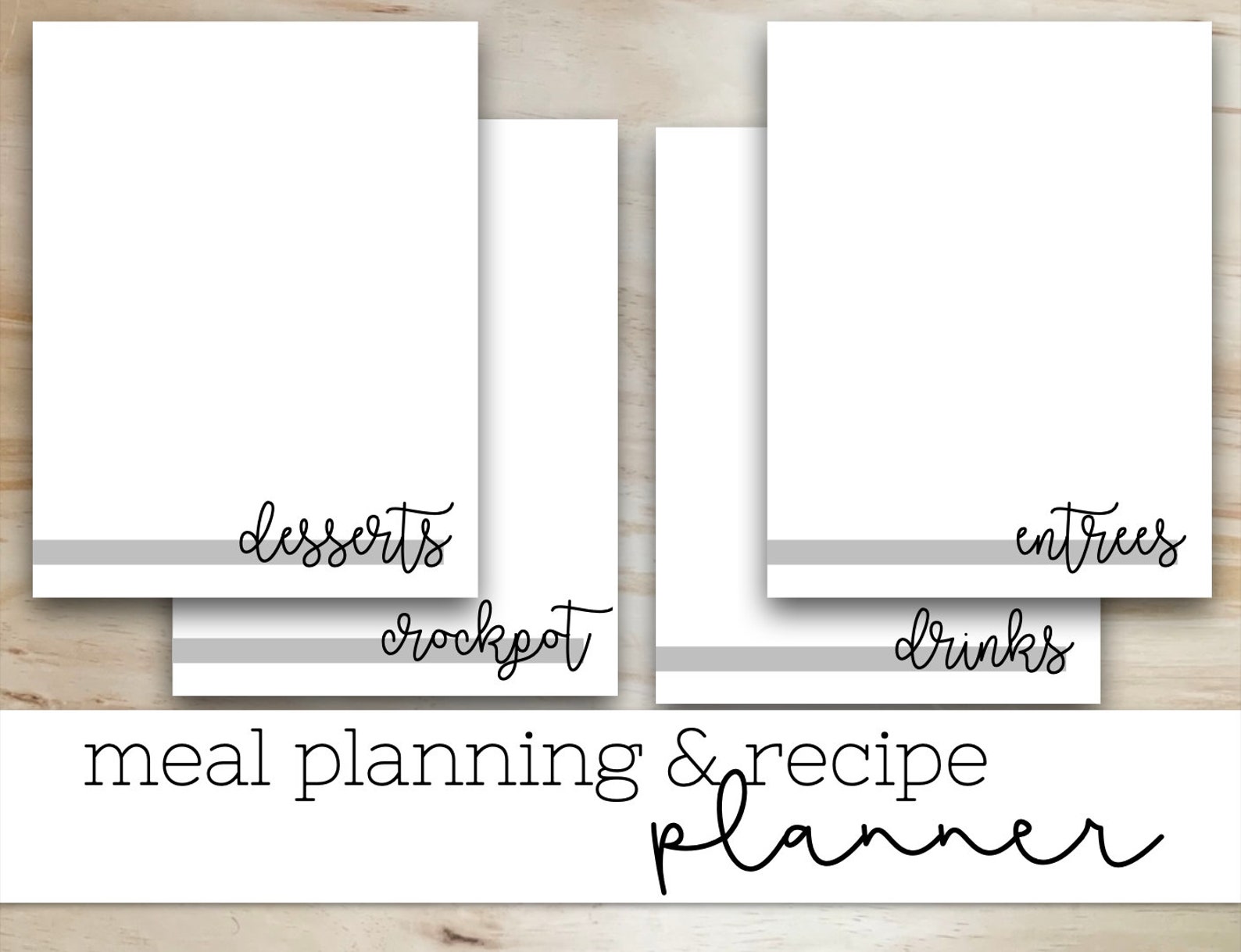 Meal Planner & Recipe Binder: Menu Plan, Meal Planning Printable, Meal ...
