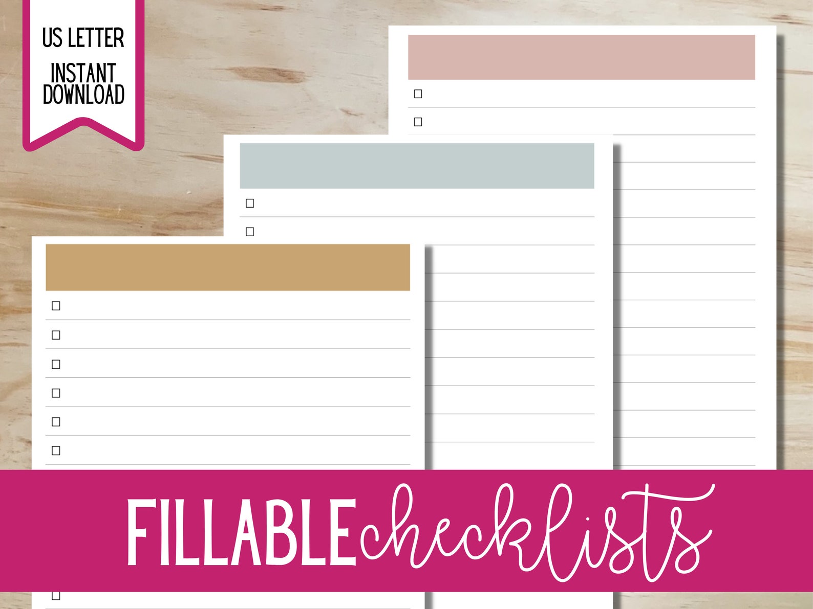 Fillable Checklist Set, Fillable to Do List, Editable, Printableto-do ...