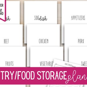 Food Storage Planner Printable, Pantry Inventory, Freezer Inventory ...