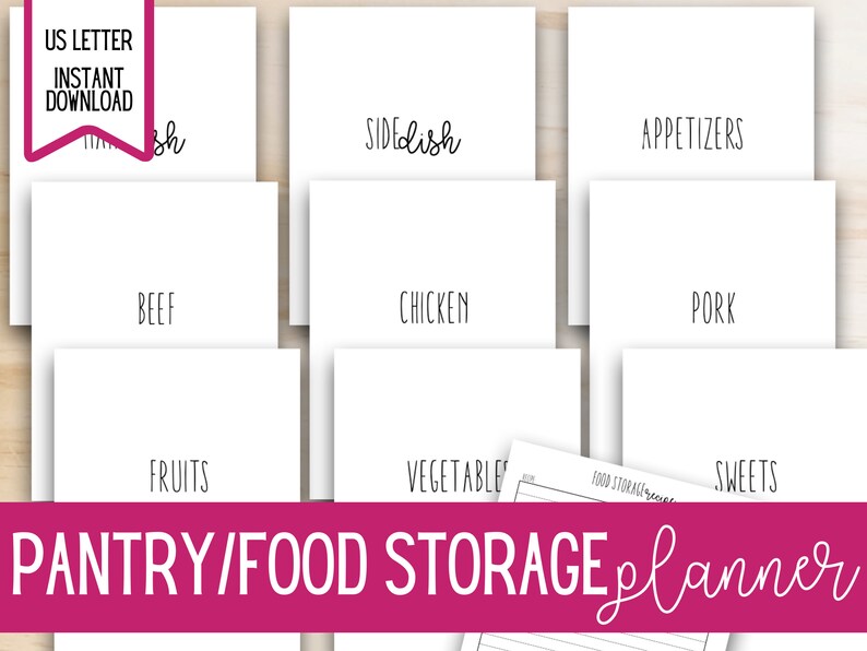 Food Storage Planner Printable, Pantry Inventory, Freezer Inventory ...