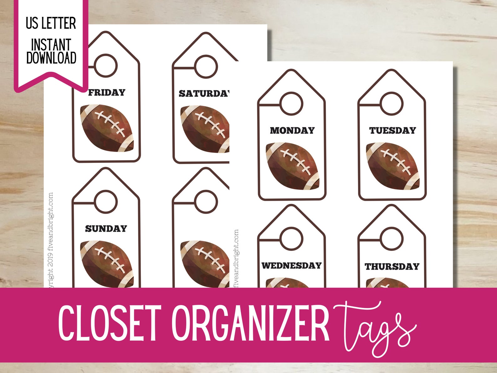 Days of the Week Closet Dividers Printable Nursery Clothing | Etsy