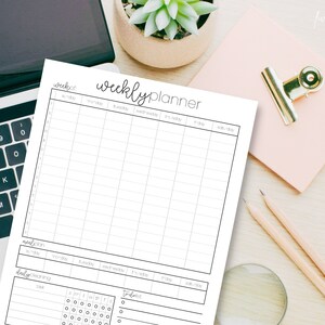 Weekly Planner Printable, Digital Planner Template, Digital Download Planner, Planner Printable ...
