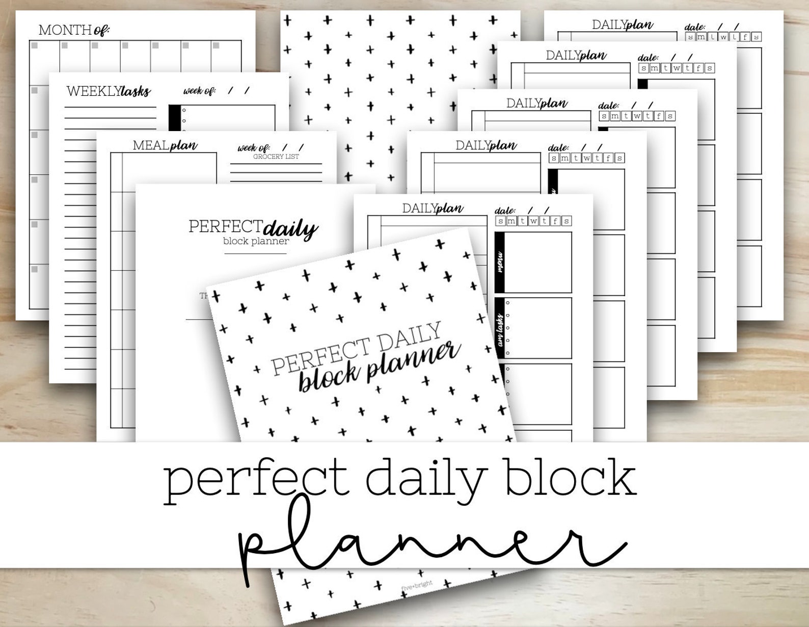 Printable Daily Block Schedule Planner Instant Download - Etsy