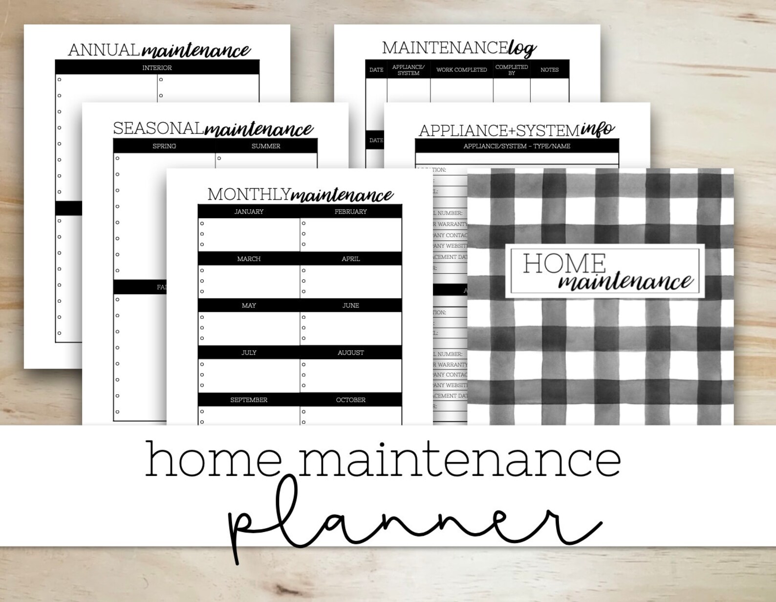 Printable Home Maintenance Binder, Maintenance Log, Maintenance ...