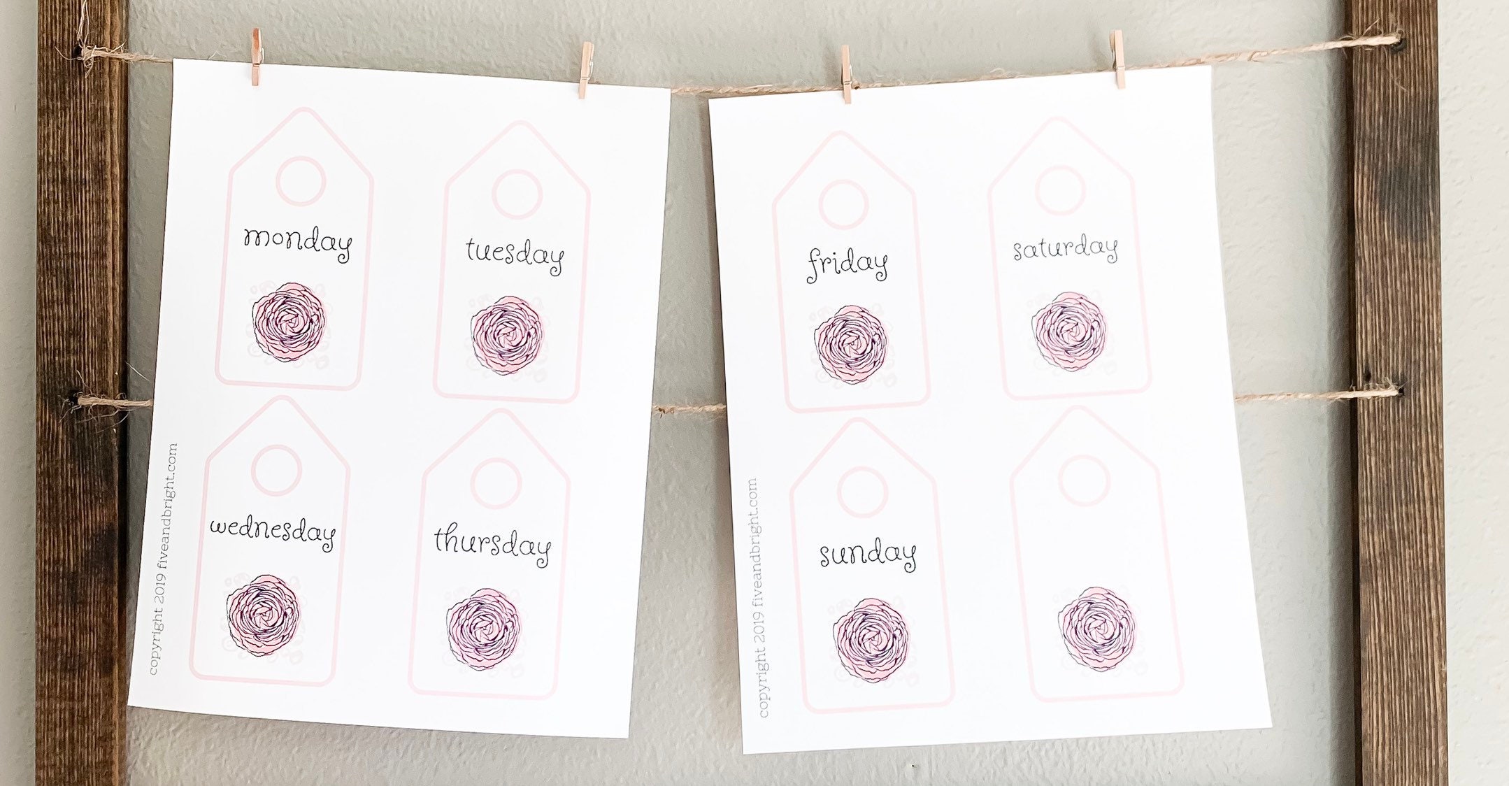 Printable Clothes Hanger Organizer Tags: Days of the Week, Kids Closet ...