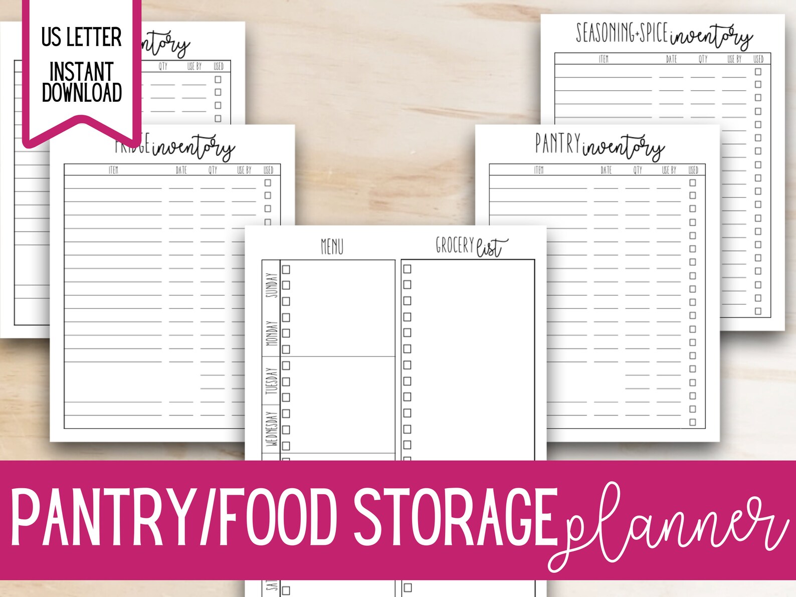 Food Storage Planner Printable, Pantry Inventory, Freezer Inventory ...