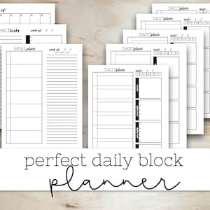 Printable Daily Block Schedule Planner, Printable Planner, Weekly ...