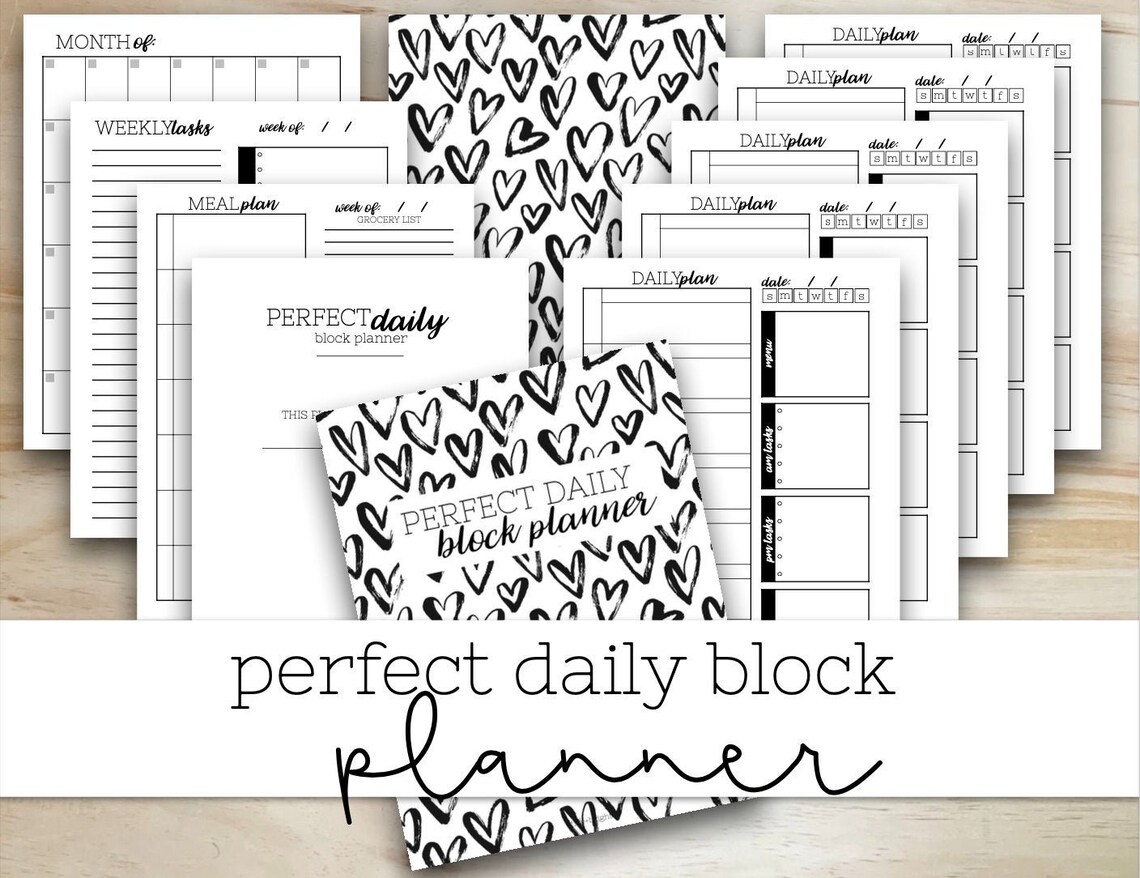 Printable Daily Block Schedule Planner Printable Planner | Etsy