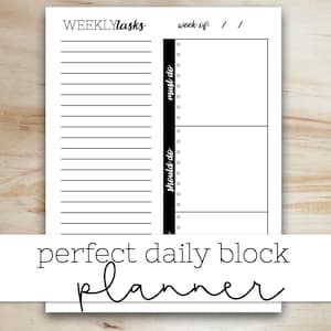 Printable Daily Block Schedule Planner - Instant Download!! - Etsy