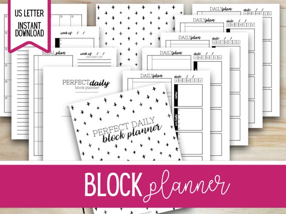 Printable Daily Block Schedule Planner Instant Download - Etsy