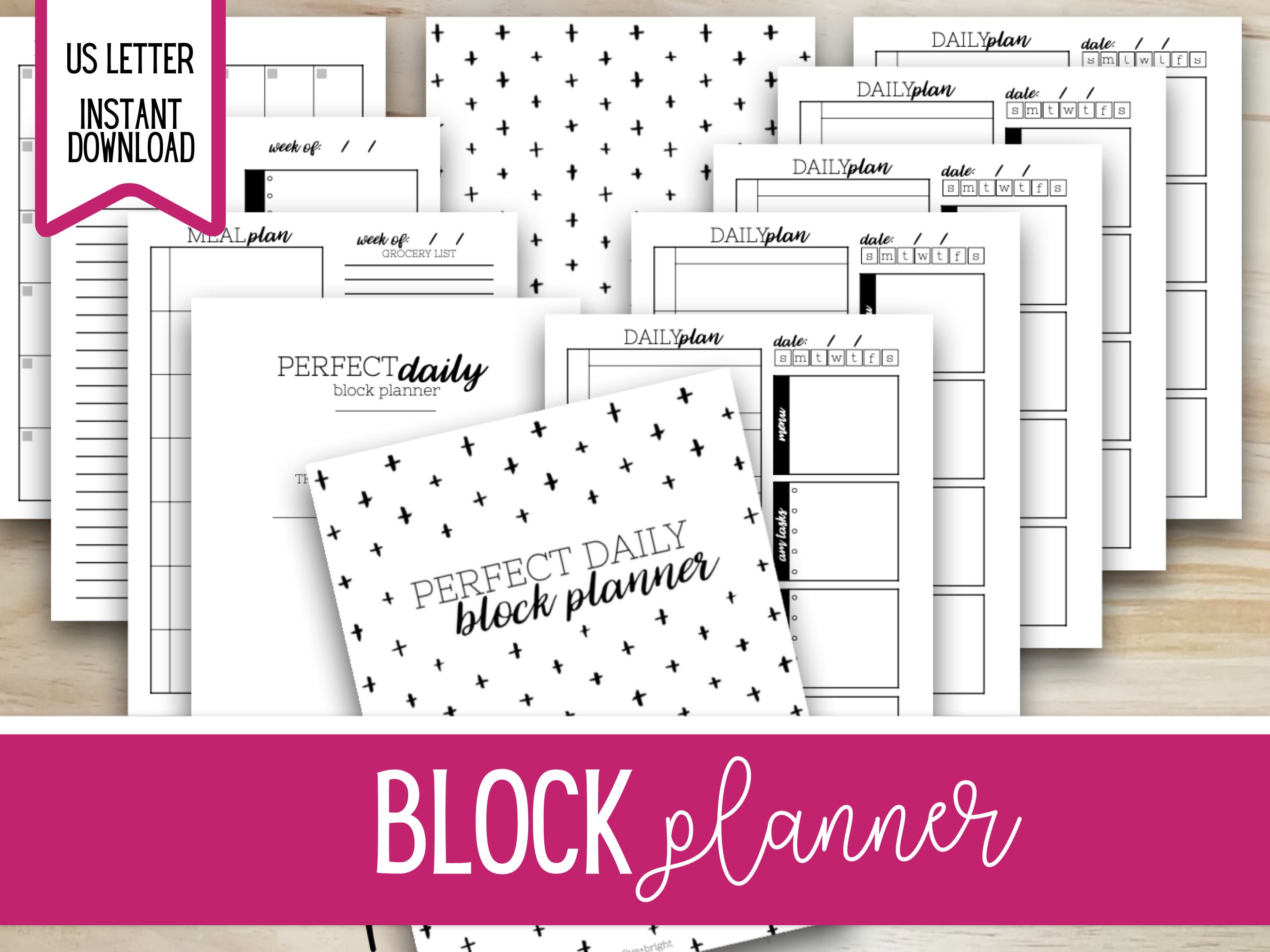 Printable Daily Block Schedule Planner Instant Download - Etsy