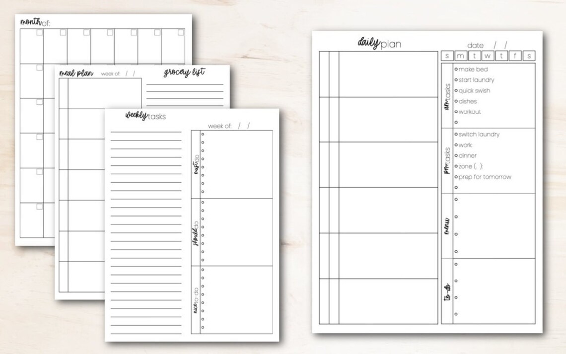 6 Month Undated Planner, Block Schedule, Printable Planner, Weekly ...