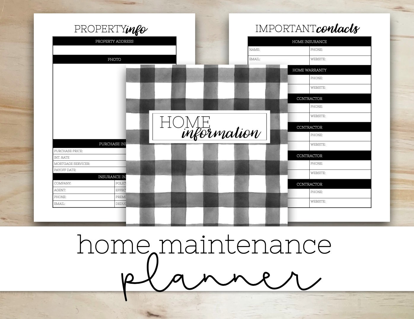 Printable Home Maintenance Binder, Maintenance Log, Maintenance ...