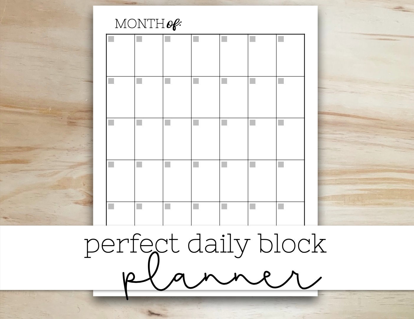 Printable Daily Block Schedule Planner Instant Download - Etsy