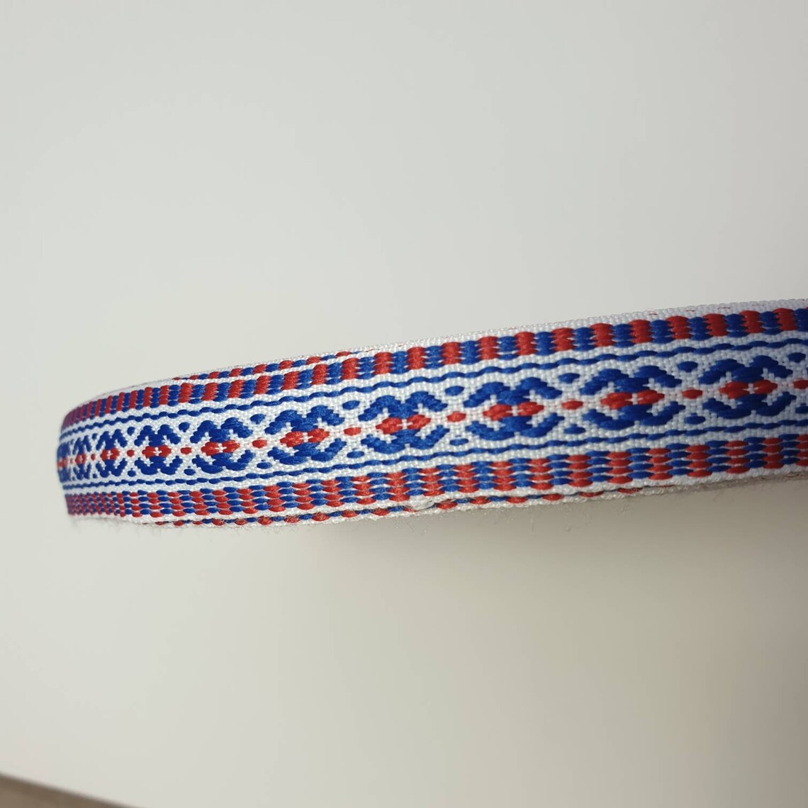 Ribbon With Latvian Ethnographic Aka Water Well Signs Red Blue Grey ...