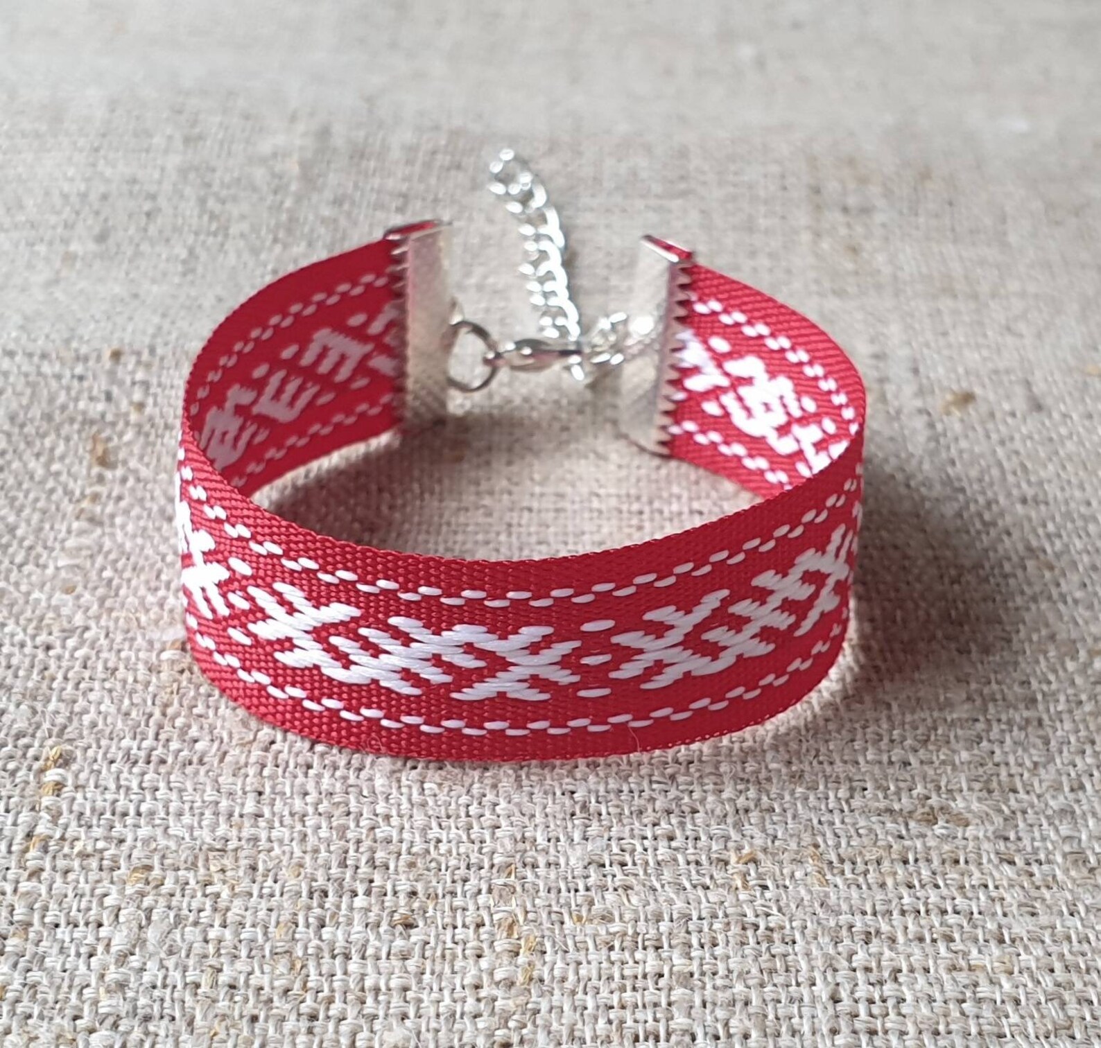 With Latvian Symbol zalktis Fabric Ribbon - Etsy