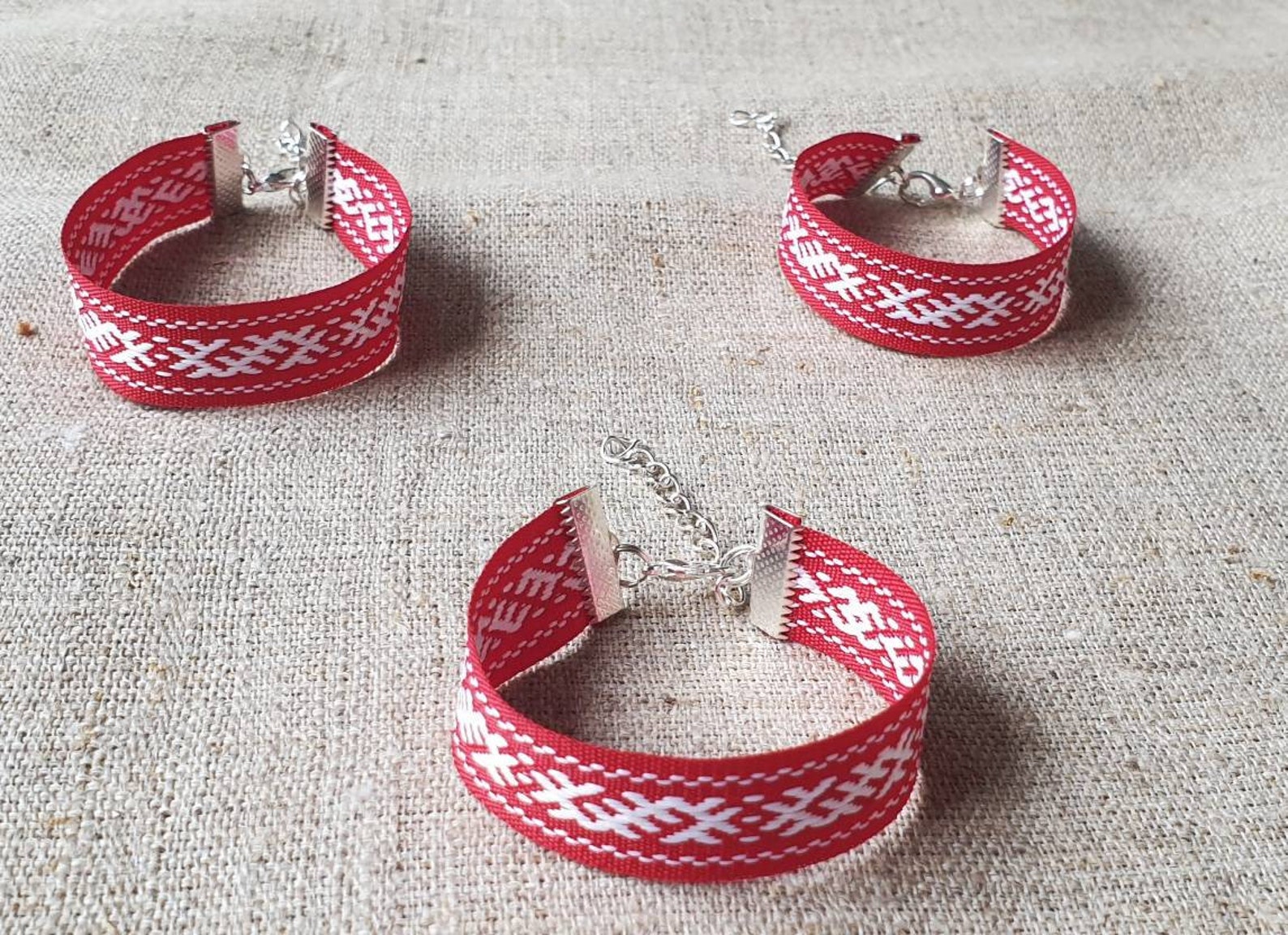 With Latvian Symbol zalktis Fabric Ribbon - Etsy