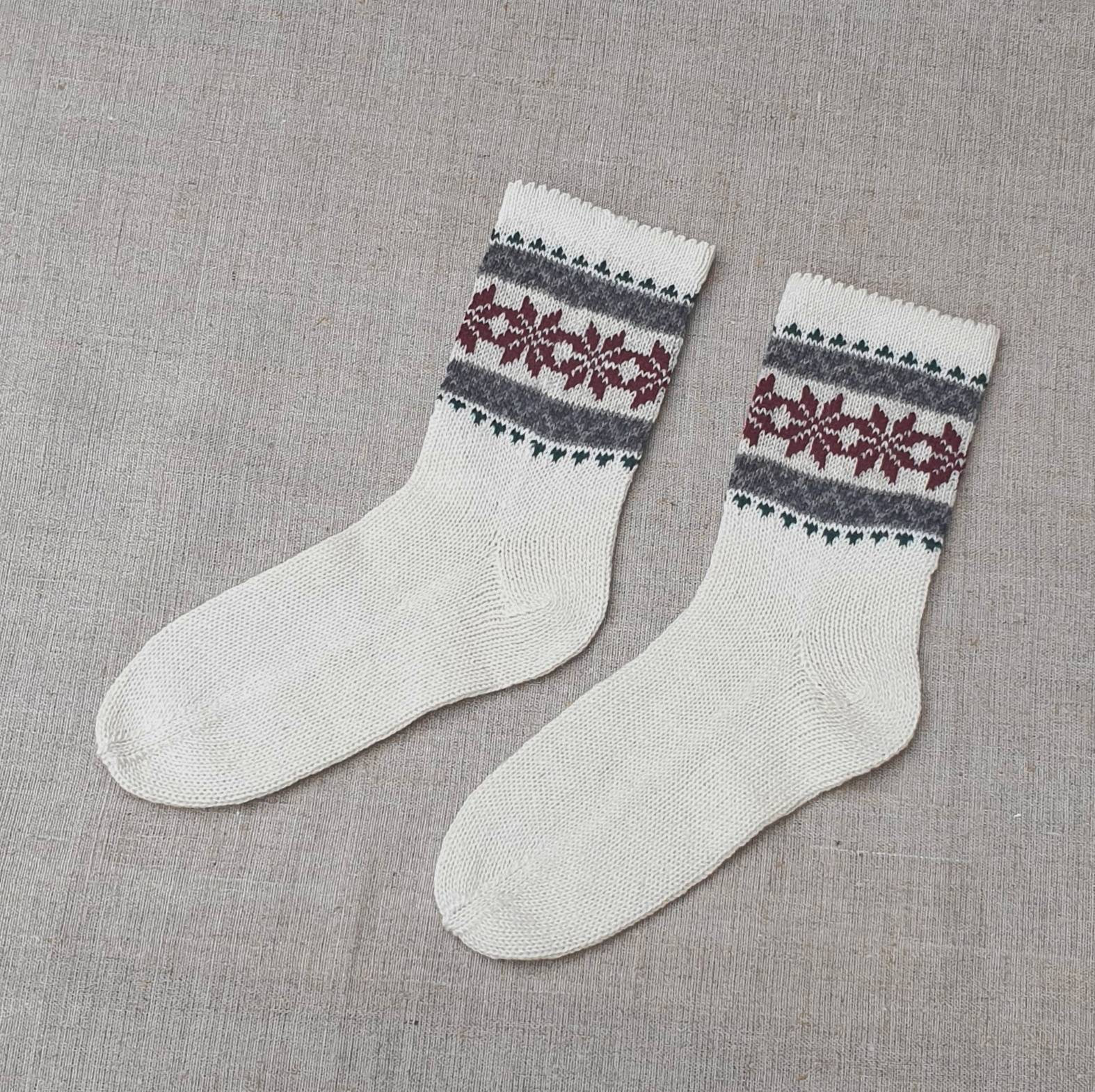 Knitted 100% Sheep Wool Socks Size UK8-9 Foot Lenght 26 Cm Sheep ...