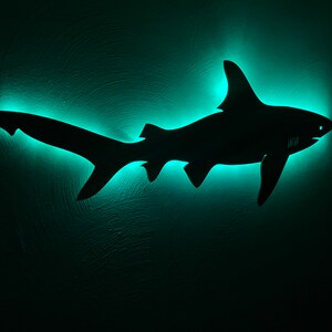 Lighted Shark Sign -lit- Backlit LED Light - Regular or Hammerhead - Etsy