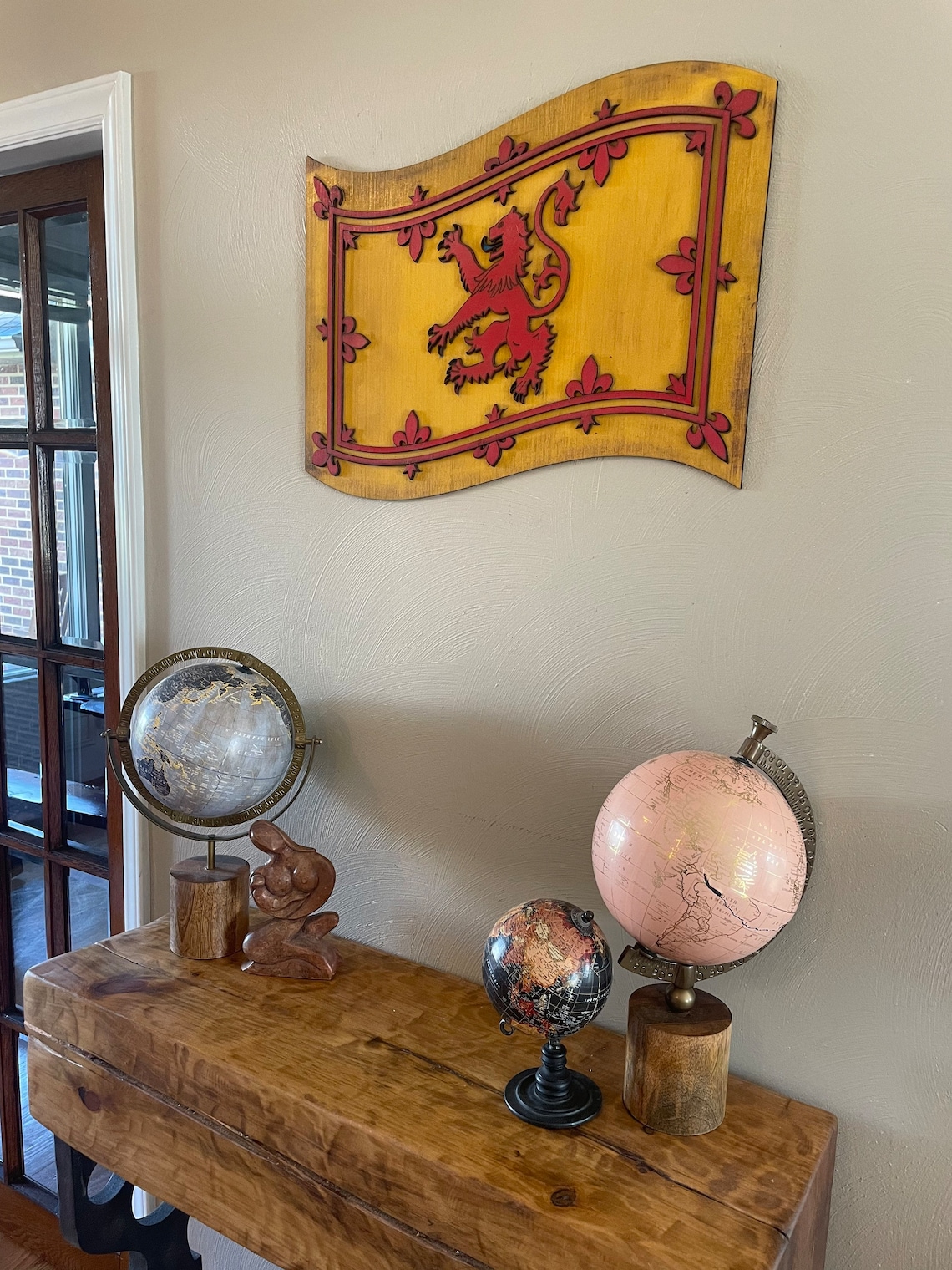 Lion Rampart Waving Wooden Flag Scotland Scottish Flag - Etsy