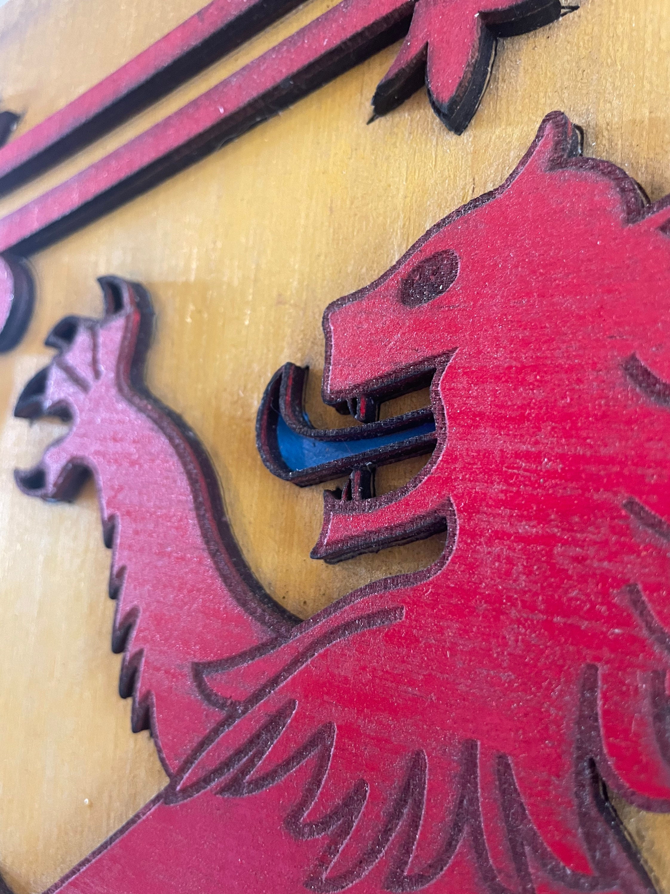 Lion Rampart Waving Wooden Flag Scotland Scottish Flag - Etsy