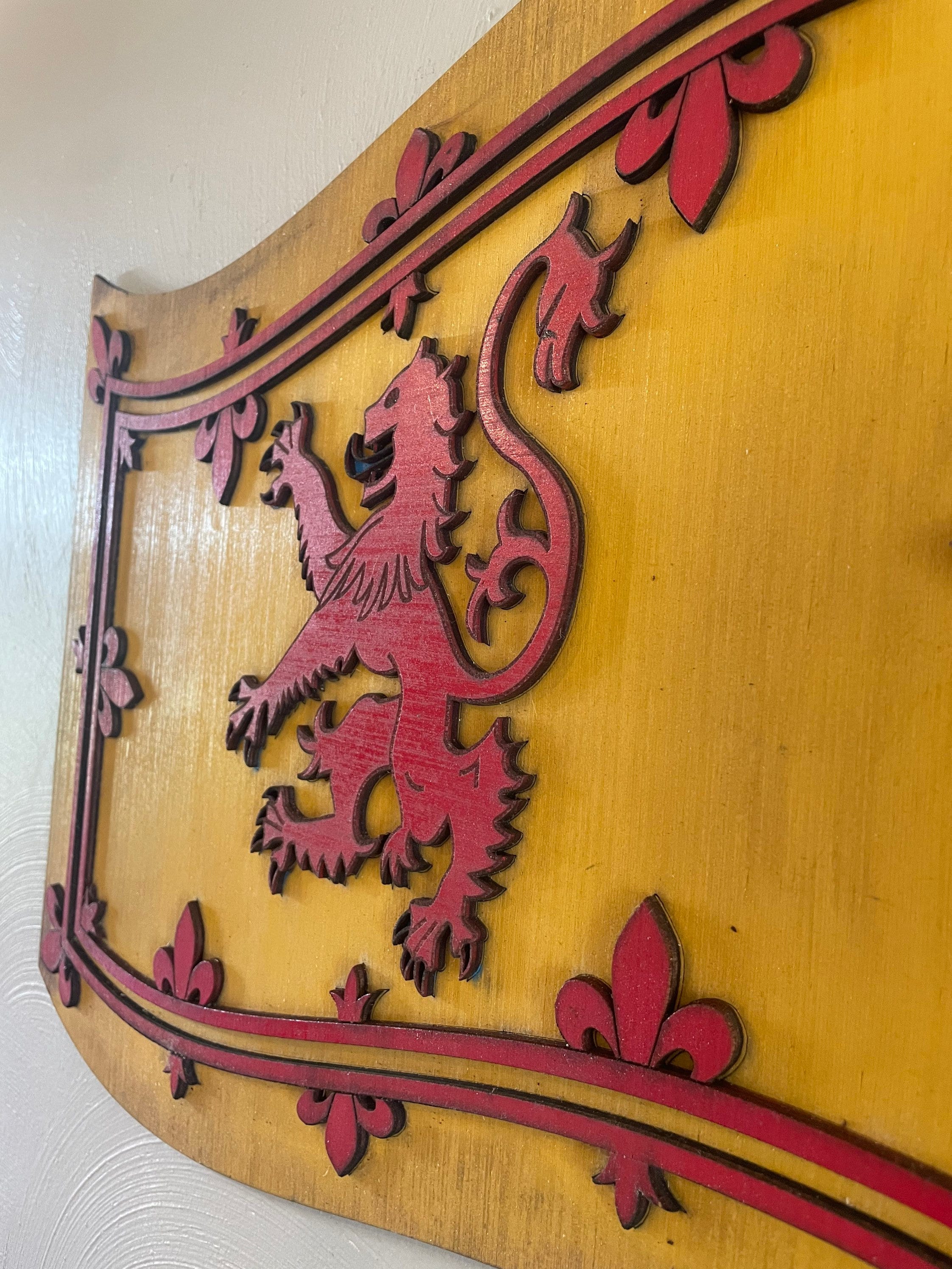 Lion Rampart Waving Wooden Flag Scotland Scottish Flag - Etsy