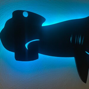 Lighted Shark Sign -lit- Backlit LED Light - Regular or Hammerhead - Etsy