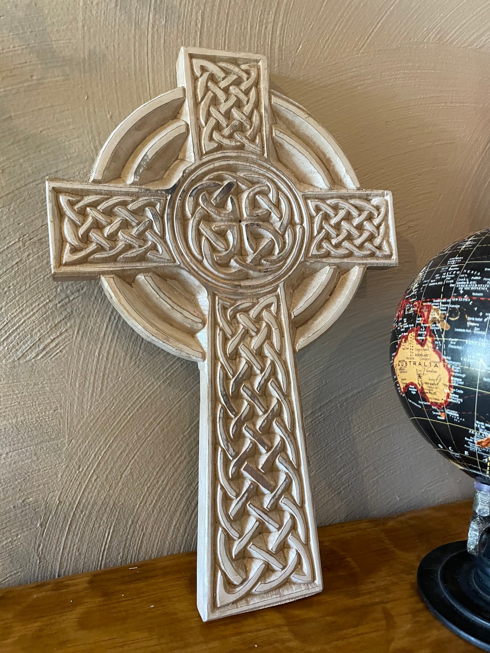 Carved wooden Celtic cross | Etsy