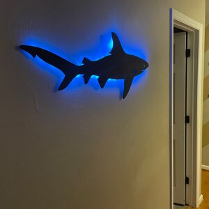 Lighted Shark Sign -lit- Backlit LED Light - Regular or Hammerhead - Etsy