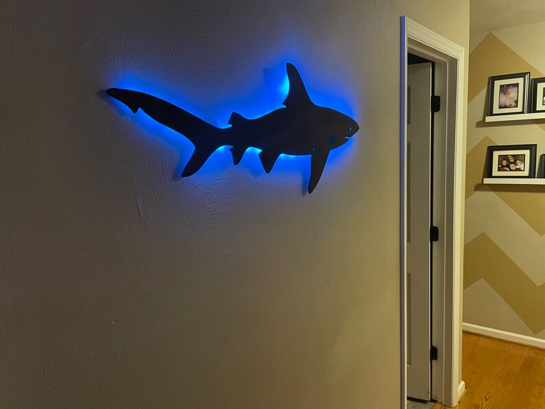 Lighted Shark Sign lit Backlit LED Light Regular or - Etsy