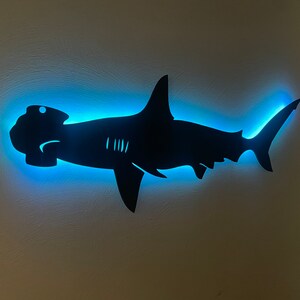 Lighted Shark Sign -lit- Backlit LED Light - Regular or Hammerhead - Etsy