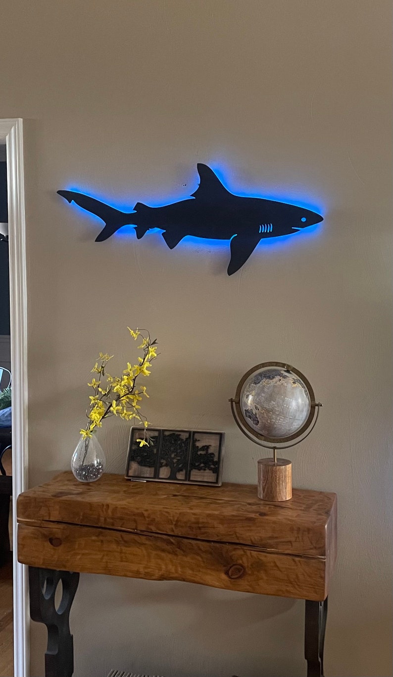 Lighted Shark Sign lit Backlit LED Light Regular or - Etsy
