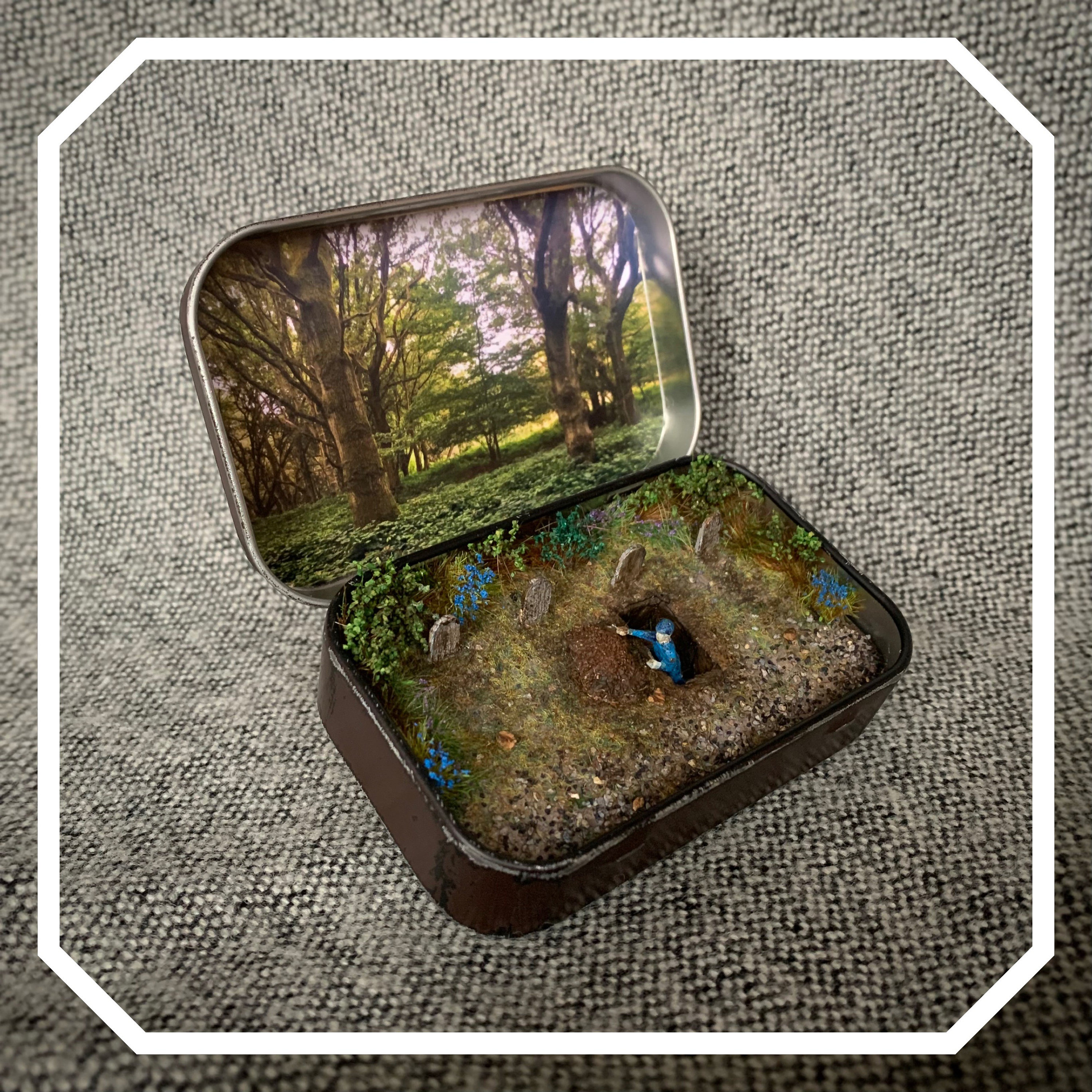 Grave Digging Handmade Diorama in a Tin pocket Size Scenarios 24 - Etsy