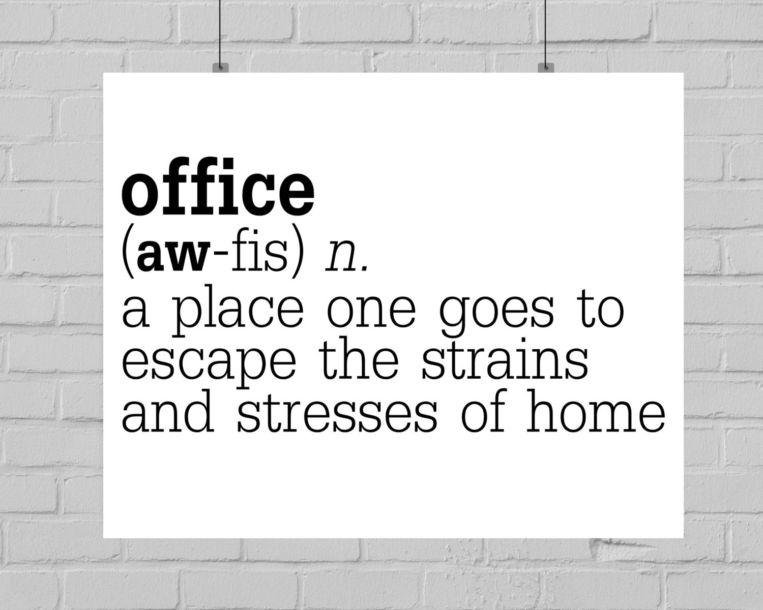 Funny Office Definition Print Humorous Work Poster, Gift for Boss ...