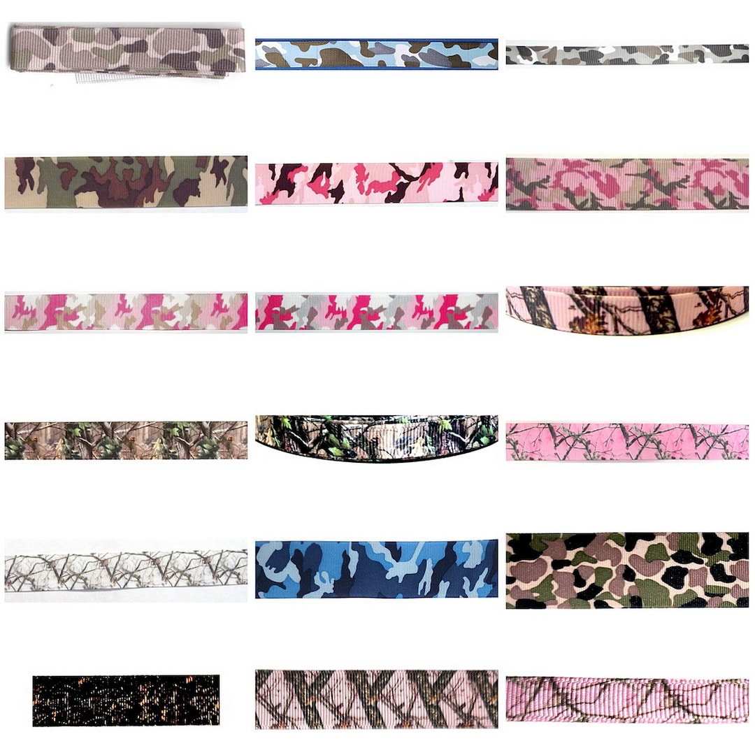 CAMOUFLAGE Grosgrain Ribbon - You Choose Design Size and Color - Etsy