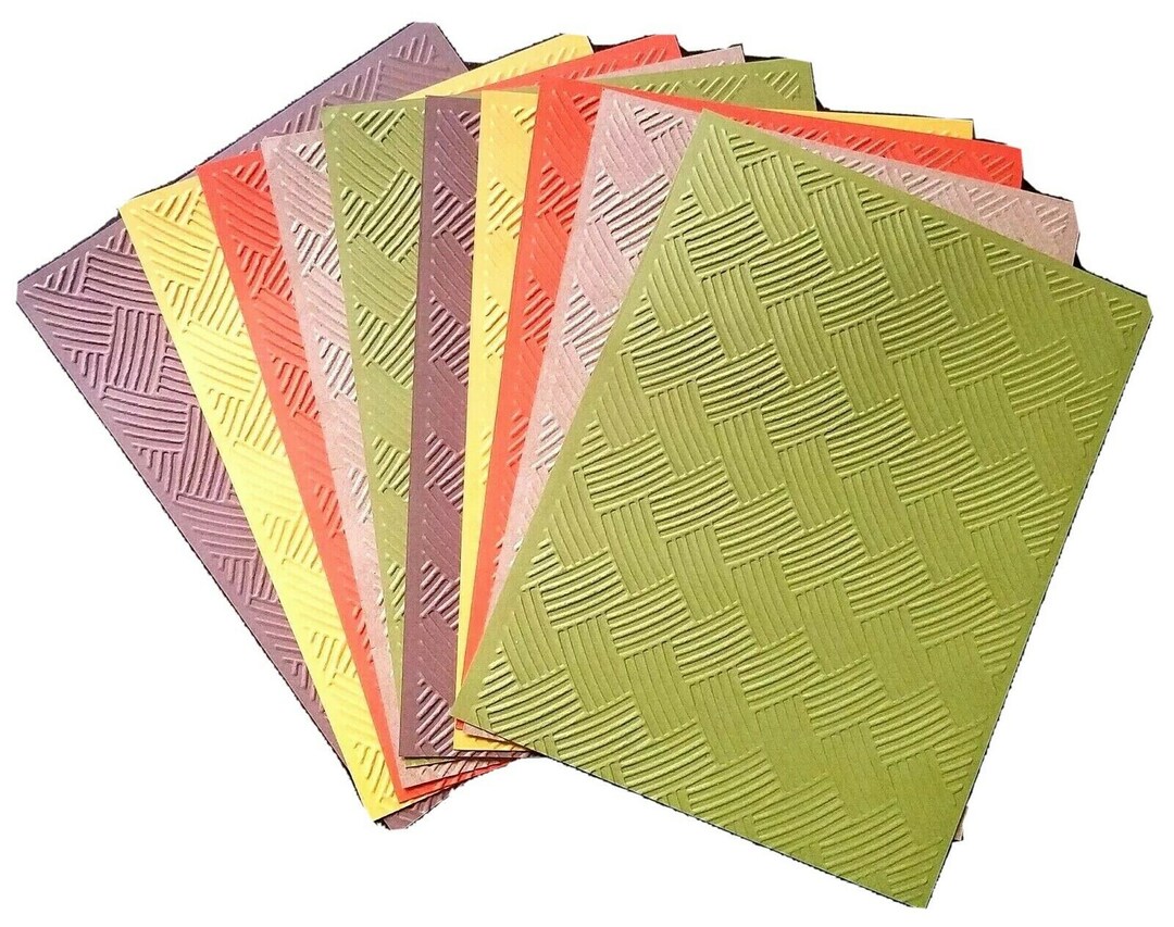 10 BASKET WEAVE Embossed A2 Card Fronts - Recollections Cardstock ...