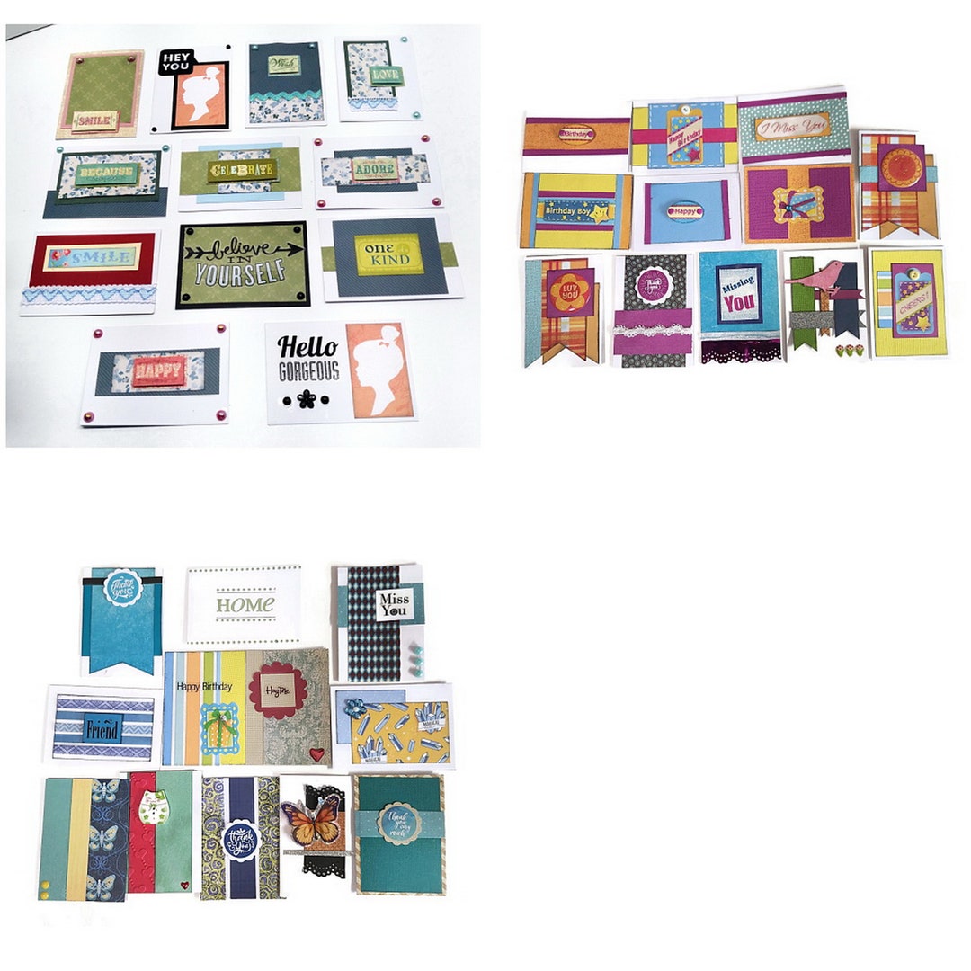 Scrap Paper Mini NOTE CARDS - Set of 12 - Handmade With Envelope - You ...