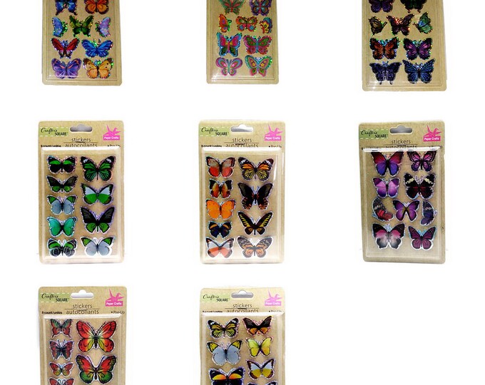 Pop up BUTTERFLY Stickers - Crafters Square 3D Scrapbook - You Choose ...