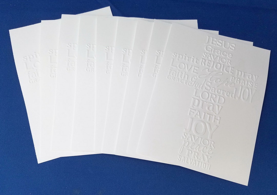 10 CROSS Religious Embossed A2 Card Fronts - Recollections Cardstock ...