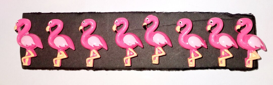PINK FLAMINGO Bird Push Pin 8 Pc Handmade Decorative Bulletin Board ...