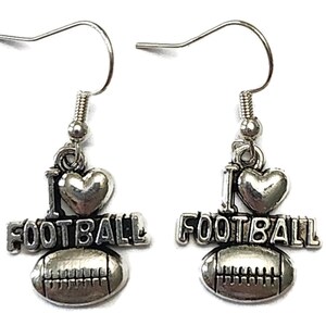 I LOVE FOOTBALL Wire Earrings Jewelry Set - Handmade USA - Fashion ...
