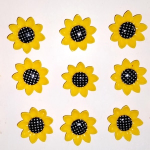 SUNFLOWER 3D SPECIAL Thumb Tacks 15pc Kitchen or Office Handmade ...