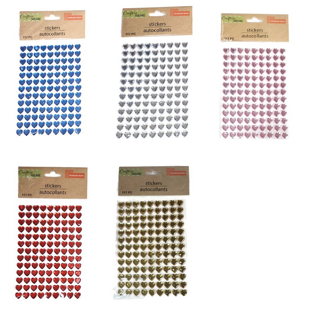 GEMSTONE HEART Sticker Embellishments Crafters Square 3D Scrapbook ...
