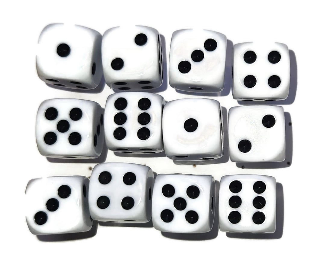 WHITE GAME DICE Push Pin Set - 12pc Handmade Decorative Bulletin Board ...