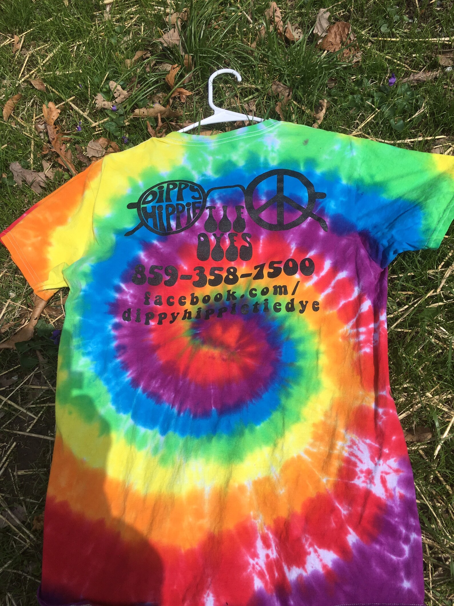 Dippy Hippie Tie Dyes Logo T-shirt Adult Small to 3X Handmade Tie Dye ...