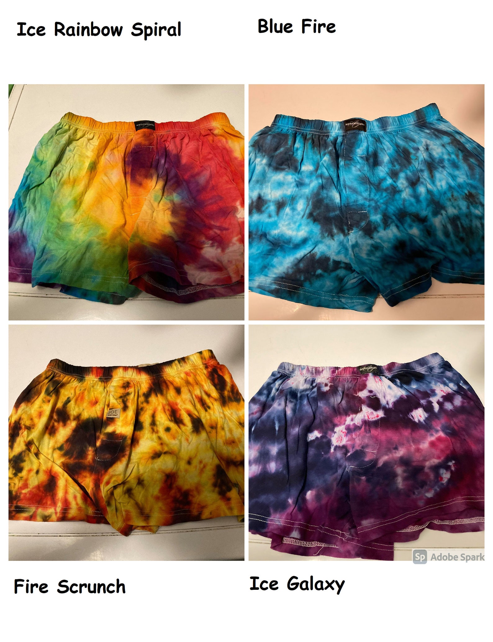 Boxer Shorts Handmade Tie Dye Adult Small to 2X you Choose | Etsy